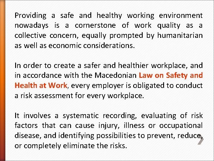 HIGHRISK WORKPLACES RANKING ACCORDING TO RISK ASSESSMENT Monika