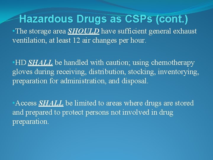 Testing and Safety Regulations for Hazardous Drug Compounding