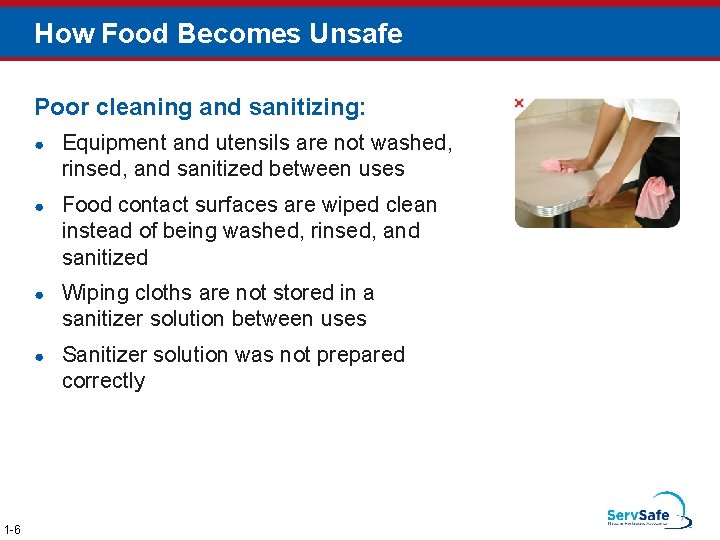 Challenges to Food Safety A foodborne illness is