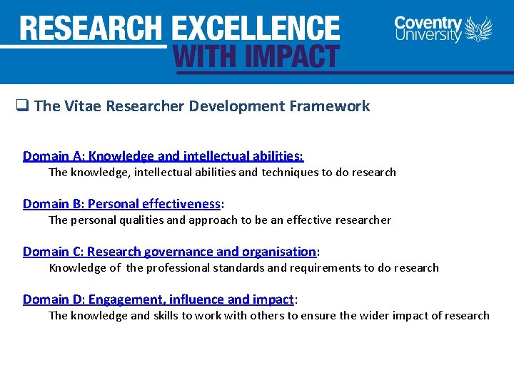 WP 2 Excellent university for the researchers Centre