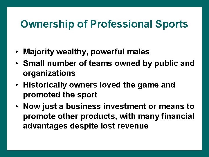 chapter 4 Business of Sport Chapter Outline Sport