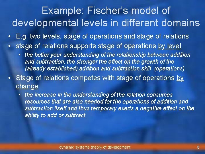 A model of connected growers dynamic systems theory