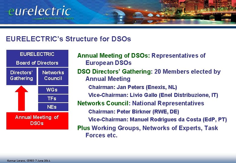 Smart Grids in Europe The DSO Perspective Gunnar