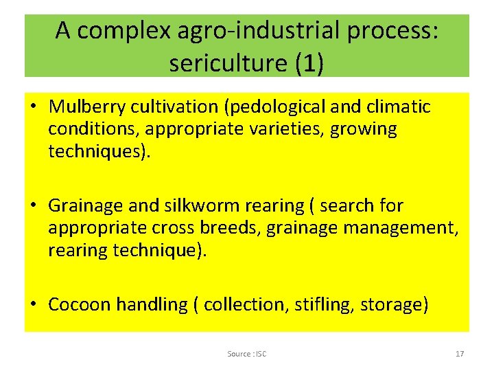 Sericultural development by Mr Christian FRESQUET International ...