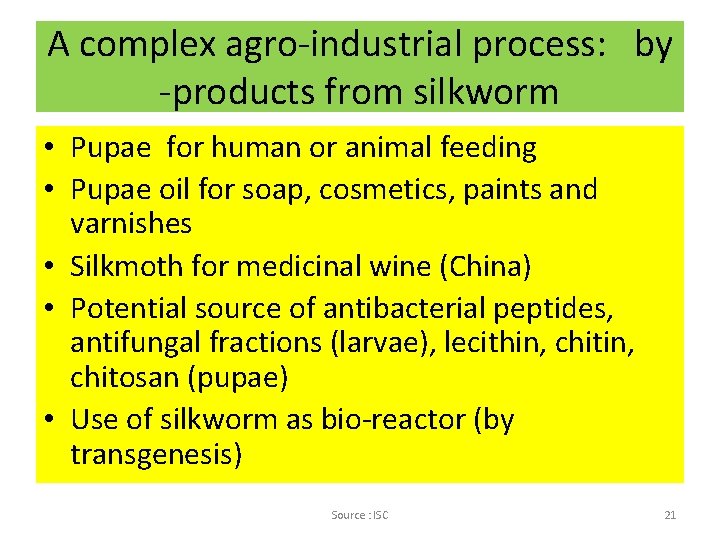 Sericultural development by Mr Christian FRESQUET International ...