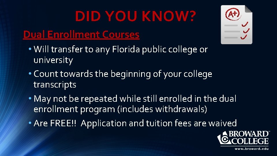 DUAL ENROLLMENT WHY CHOOSE BC Founded in 1960