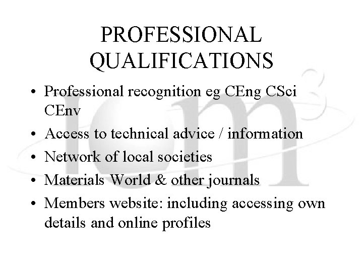 INSTITUTE OF MATERIALS MINERALS AND MINING SARAH BOAD