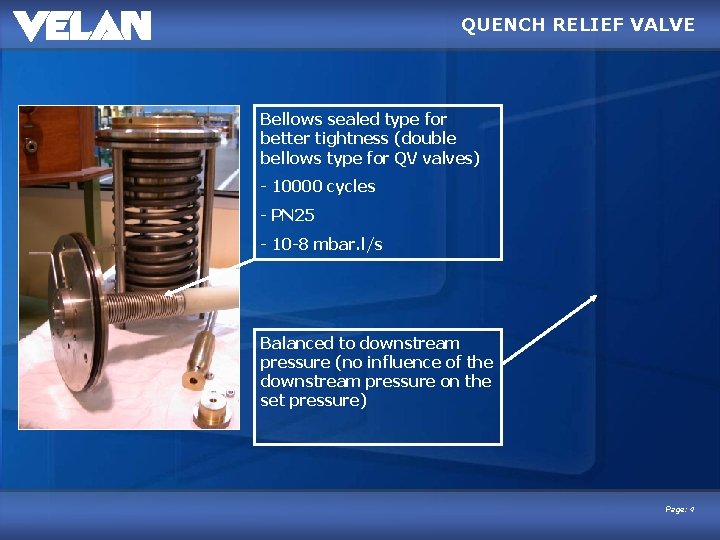 QUENCH RELIEF VALVE Symposium for the inauguration of