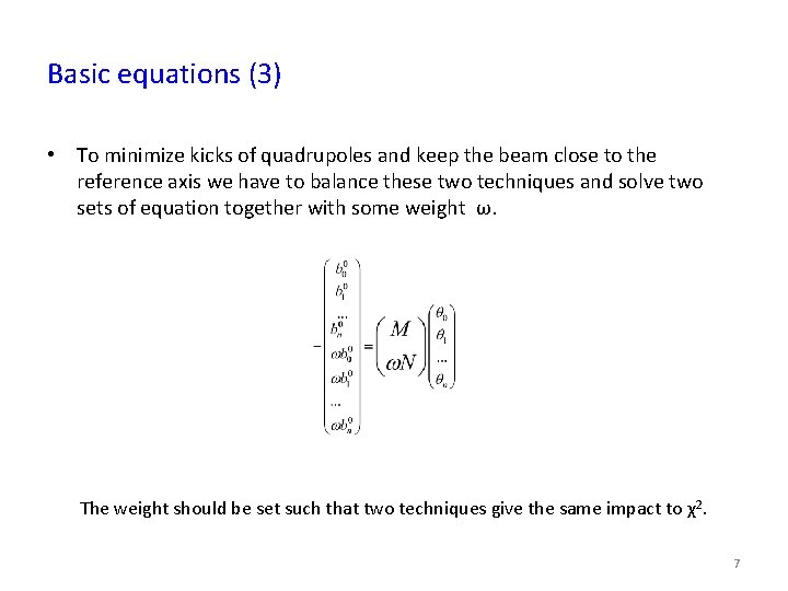 BeamBased Alignment in terms of 1 1 Correction