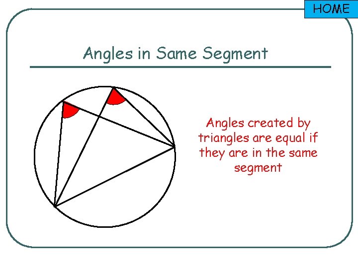 Circle Theorem Proofs l l l SemiCircle Centre