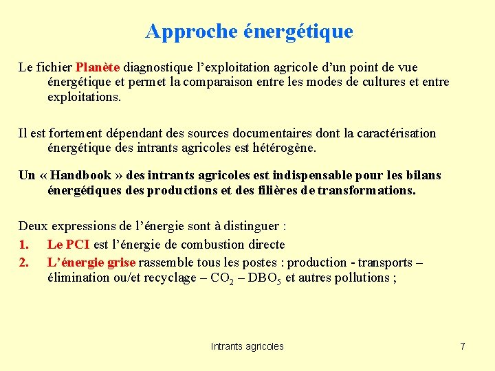 Master 2 Production et transformations agroindustrielles Comparaison ...