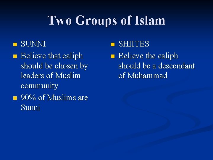 The Rise of Islam Muhammad Born in Mecca