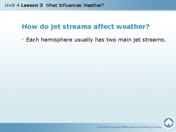 Unit 4 Lesson 3 What Influences Weather Copyright