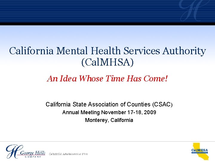 California Mental Health Services Authority Cal MHSA An