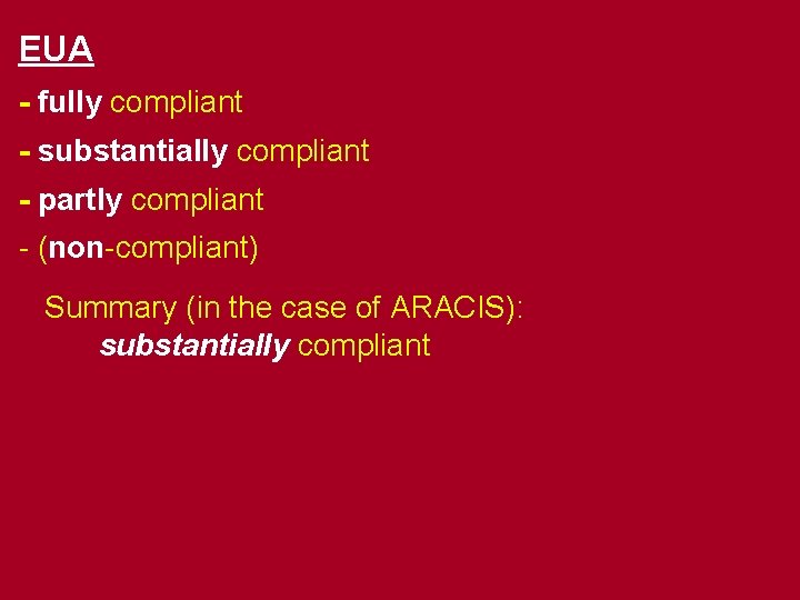 A possible option grading scheme for judging compliance