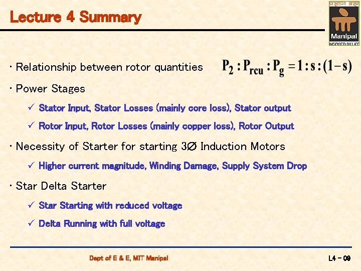 Three Phase Induction Motors Lecture 4 Introduction Power