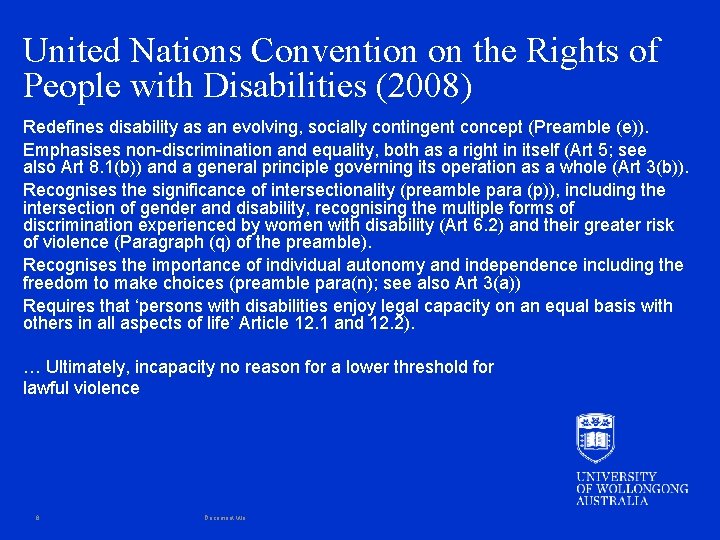 Human Rights and Violence Against Women with Disability