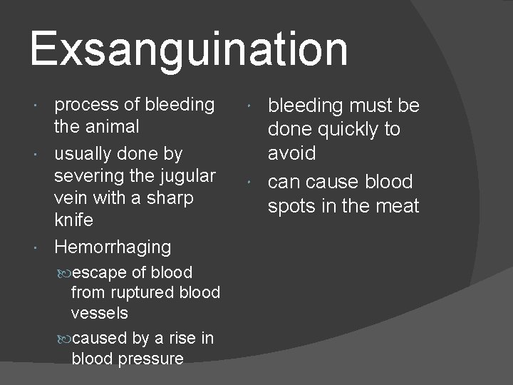 MEAT SLAUGHTER In the US there are over
