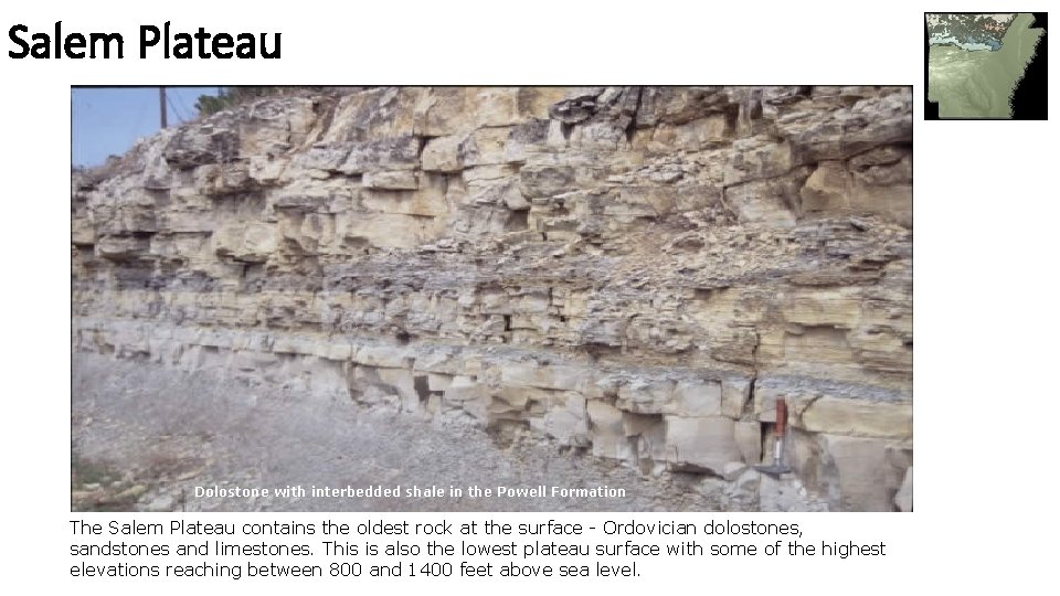 Geology of Arkansas Ozarks Plateau Salem Plateau Dolostone