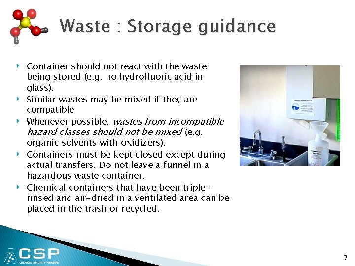 Chemical Security Program Chemical Waste Management and Disposal