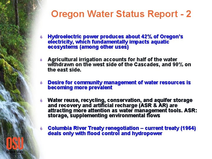 Climate Change and Oregons Water Future The Oregon