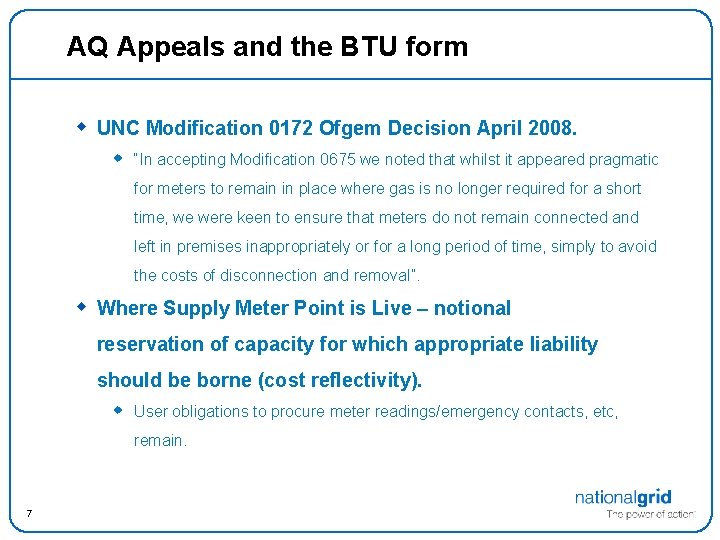 AQ Appeals and the BTU form Chris Warner