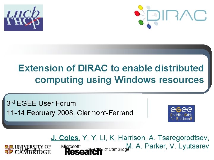 Extension of DIRAC to enable distributed computing using