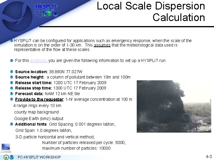 HANDSON EXERCISES Part 4 Local scale dispersion calculation