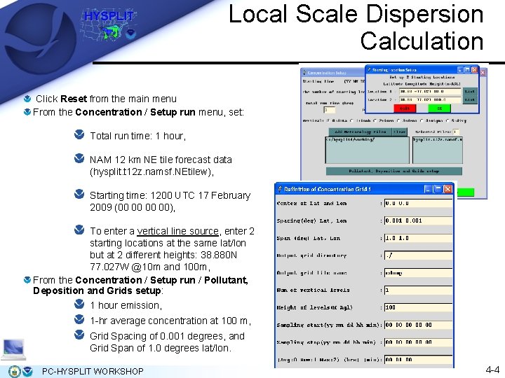 HANDSON EXERCISES Part 4 Local scale dispersion calculation