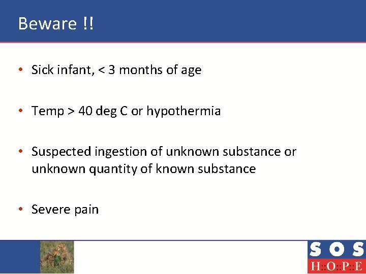 Recognition of a Sick Child Aims of Assessment