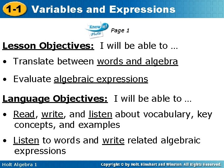 1 1 Variables and Expressions Homework Corrections A12