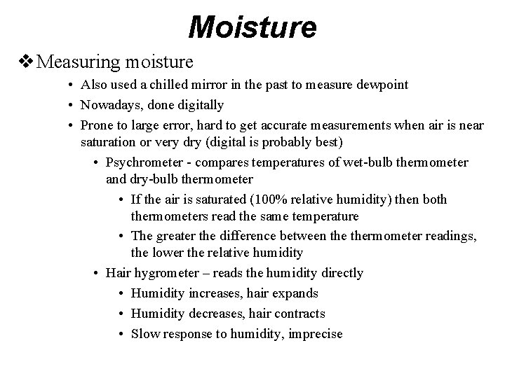 Earth Science 101 Moisture Clouds and Precipitation Chapter