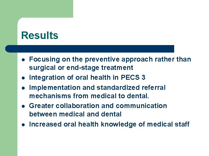 Oral Health Disparities Collaborative Pilot Colleen Lampron MPH