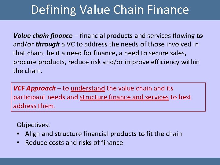 Value chains and microfinance what is the link