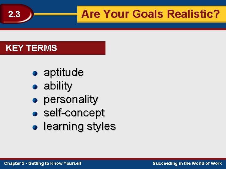 Section 2 3 Are Your Goals Realistic Back