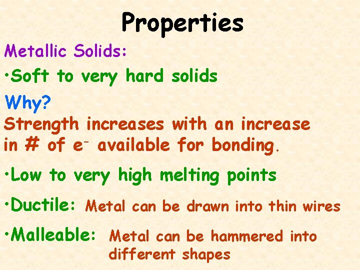 Chapter 7 Properties of Ionic Covalent and Metal