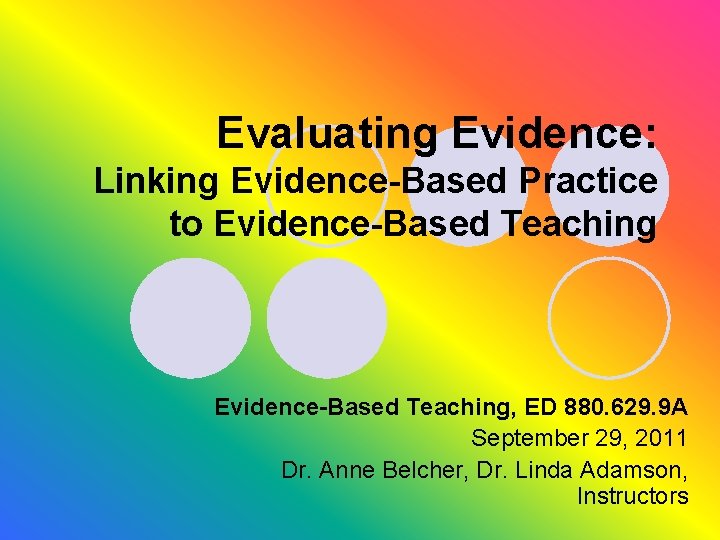 Evaluating Evidence Linking EvidenceBased Practice to EvidenceBased ...