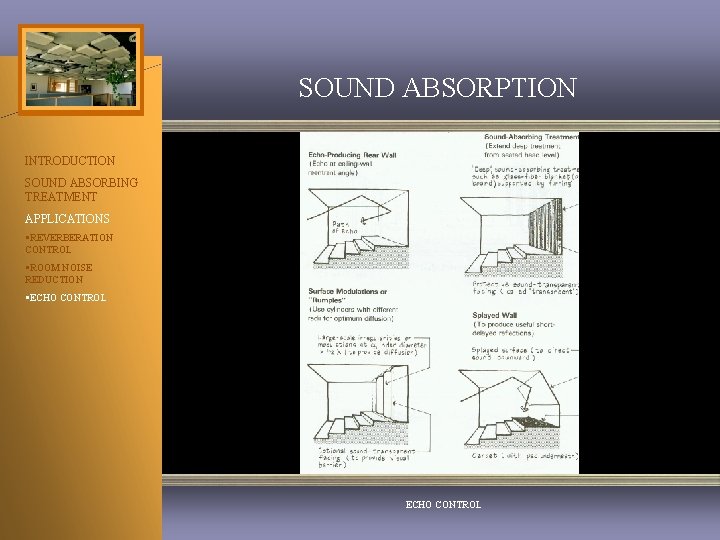 SOUND ABSORPTION INTRODUCTION SOUND ABSORBING TREATMENT APPLICATIONS ...