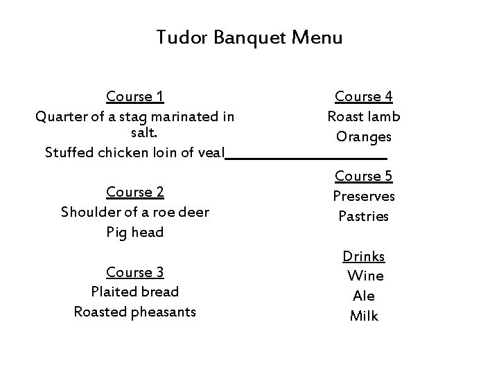 TUDOR FOOD James Wright Yr 5 This drawing