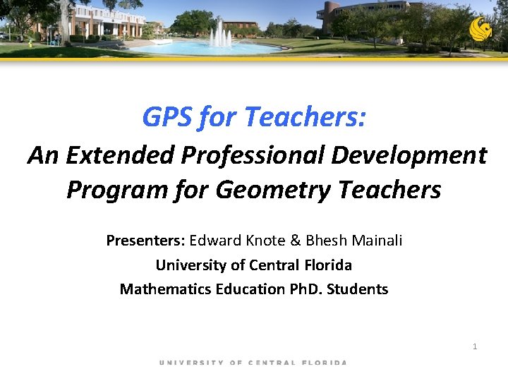 GPS for Teachers An Extended Professional Development Program