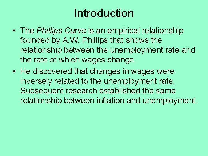 Phillips Curve and Stabilization Policy Activity 46 by
