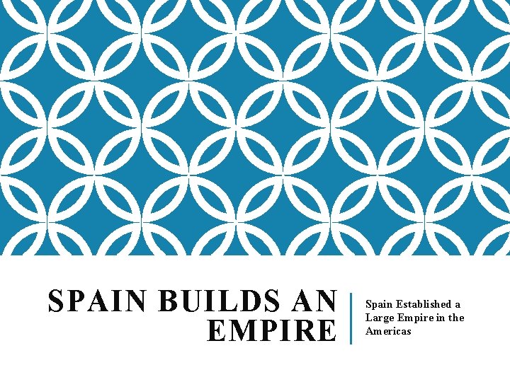 SPAIN BUILDS AN EMPIRE Spain Established a Large