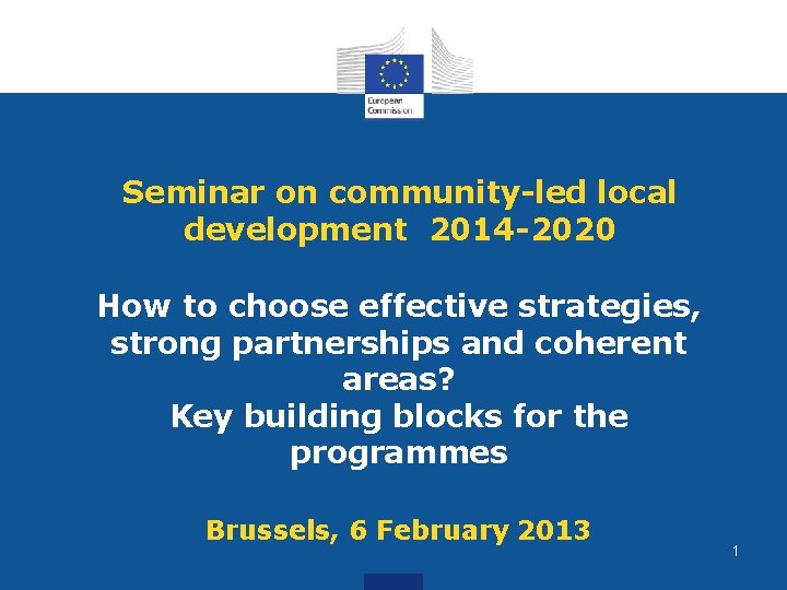 Seminar on communityled local development 2014 2020 How