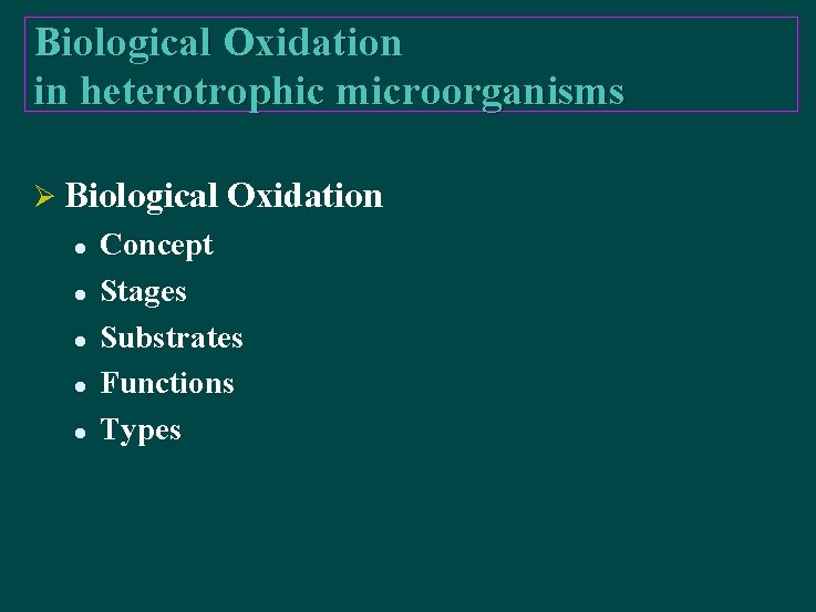 Chapter 7 Microbial Metabolism FFY CONTENT An Overview