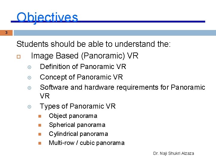 VIRTUAL REALITY VR INTRODUCTION AND BASIC APPLICATIONS Dr