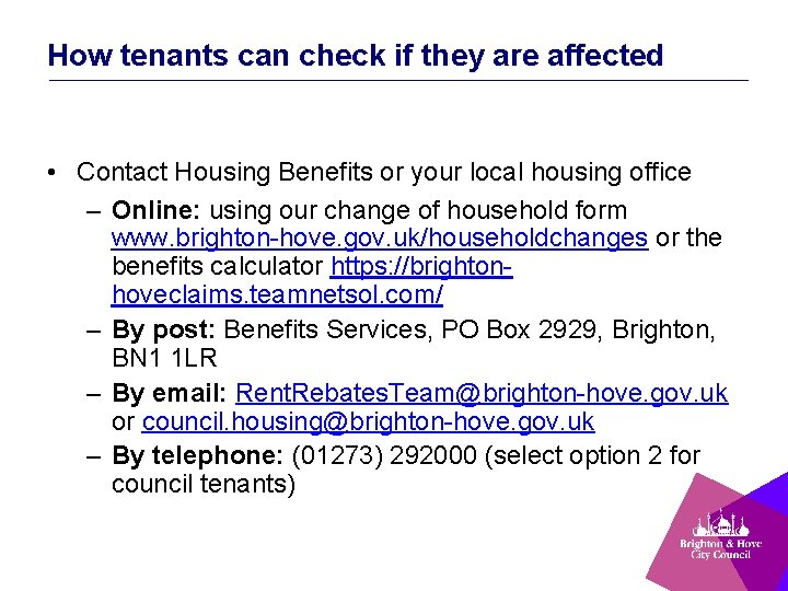 Changes to Housing Benefit from April 2013 and