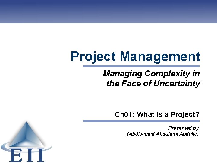 Project Management Managing Complexity in the Face of