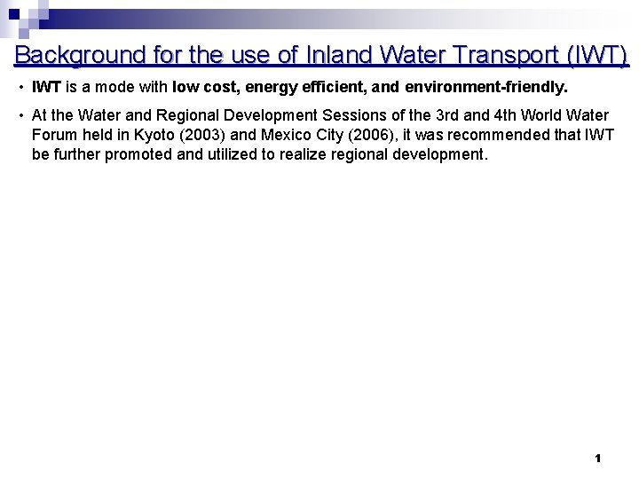 Role of Inland Water Transport in Asia Report