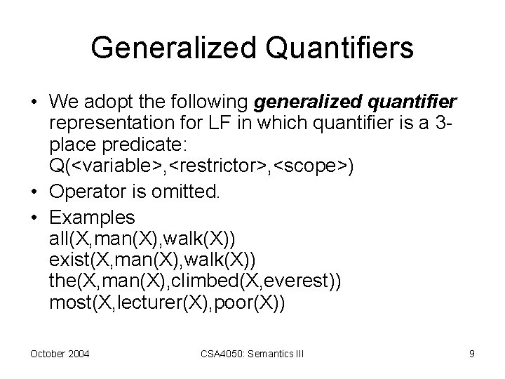 CSA 4050 Advanced Topics in NLP Semantics III