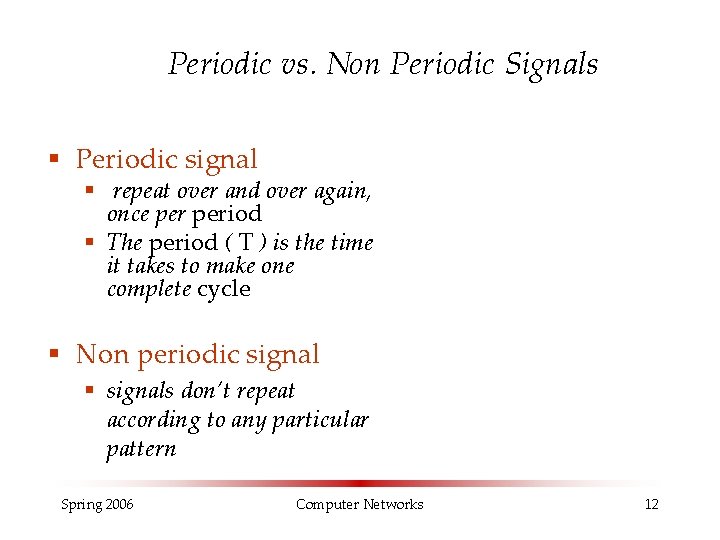 Computer Networks Chapter 3 Time and Frequency Domain